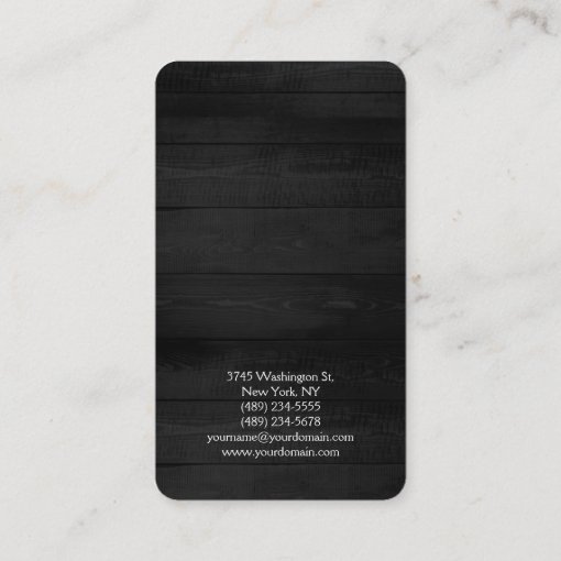 Rounded Corner Grey Wood Background Elegant Business Card | Zazzle
