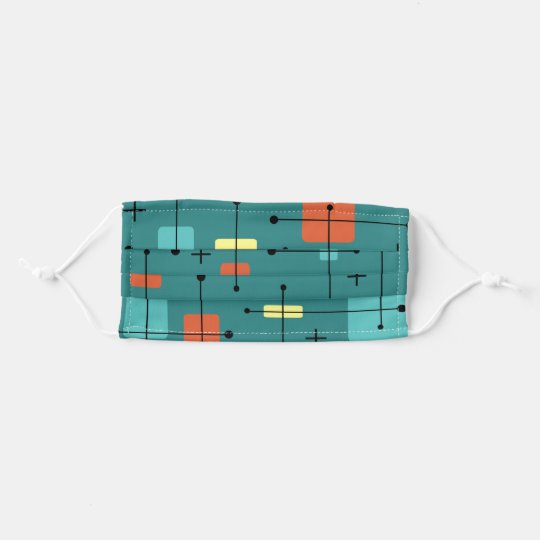 Rounded Rectangles Squares Teal Adult Cloth Face Mask | Zazzle.com