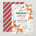 Rounding Up The Gang Reindeer Christmas Party Invitation | Zazzle