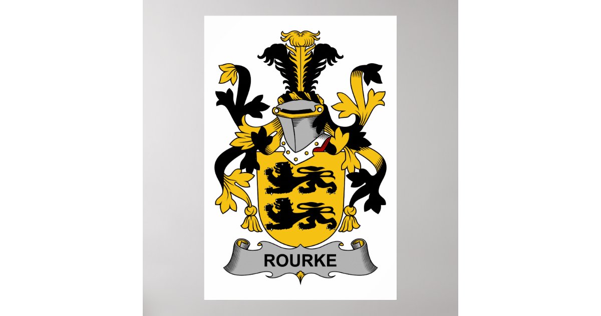 Rourke Family Crest Poster | Zazzle