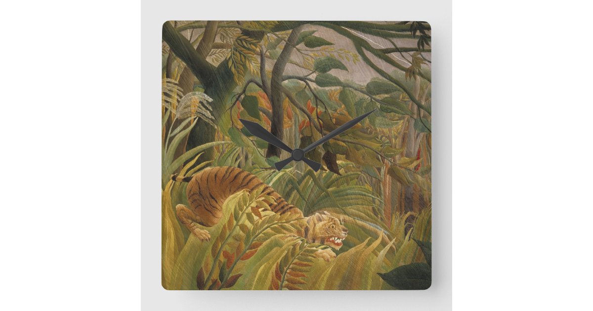 Rousseau’s Tiger wall clock | Zazzle