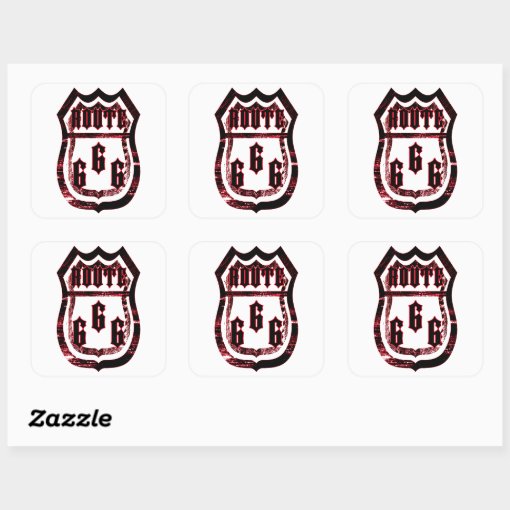 Route 666 square sticker | Zazzle