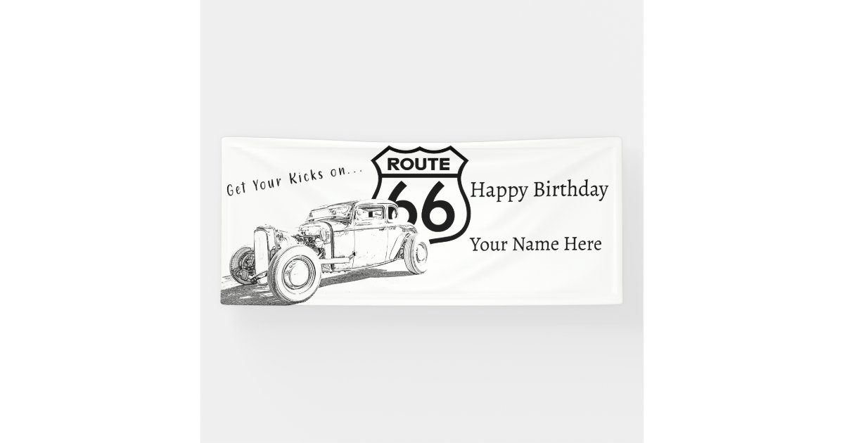 Route 66 Birthday Banner | Zazzle