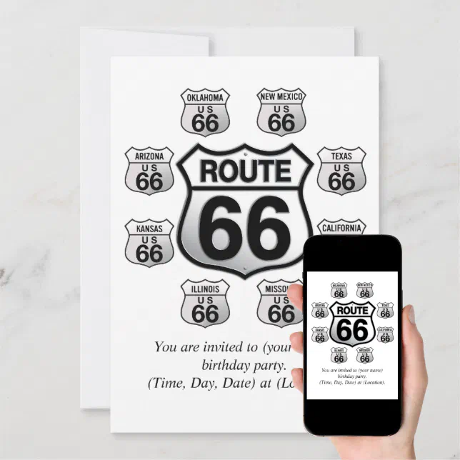 Route 66 Birthday invitation. Invitation | Zazzle