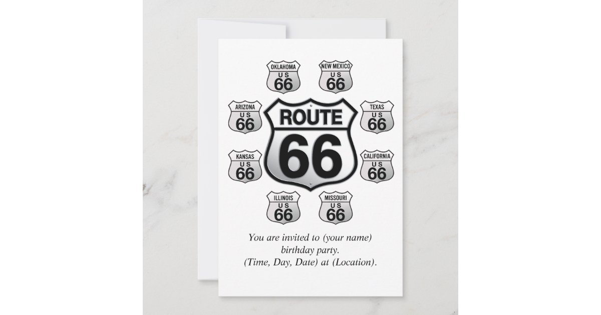 Route 66 Birthday invitation. Invitation | Zazzle
