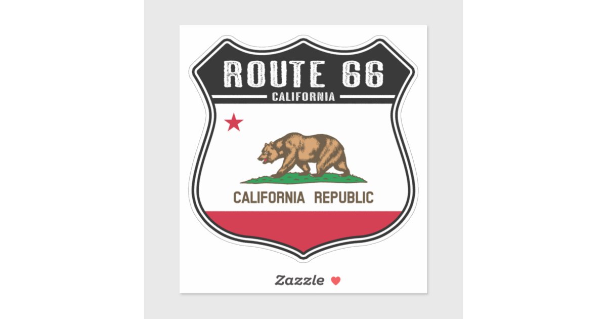Route 66 California Custom-Cut Vinyl Sticker | Zazzle