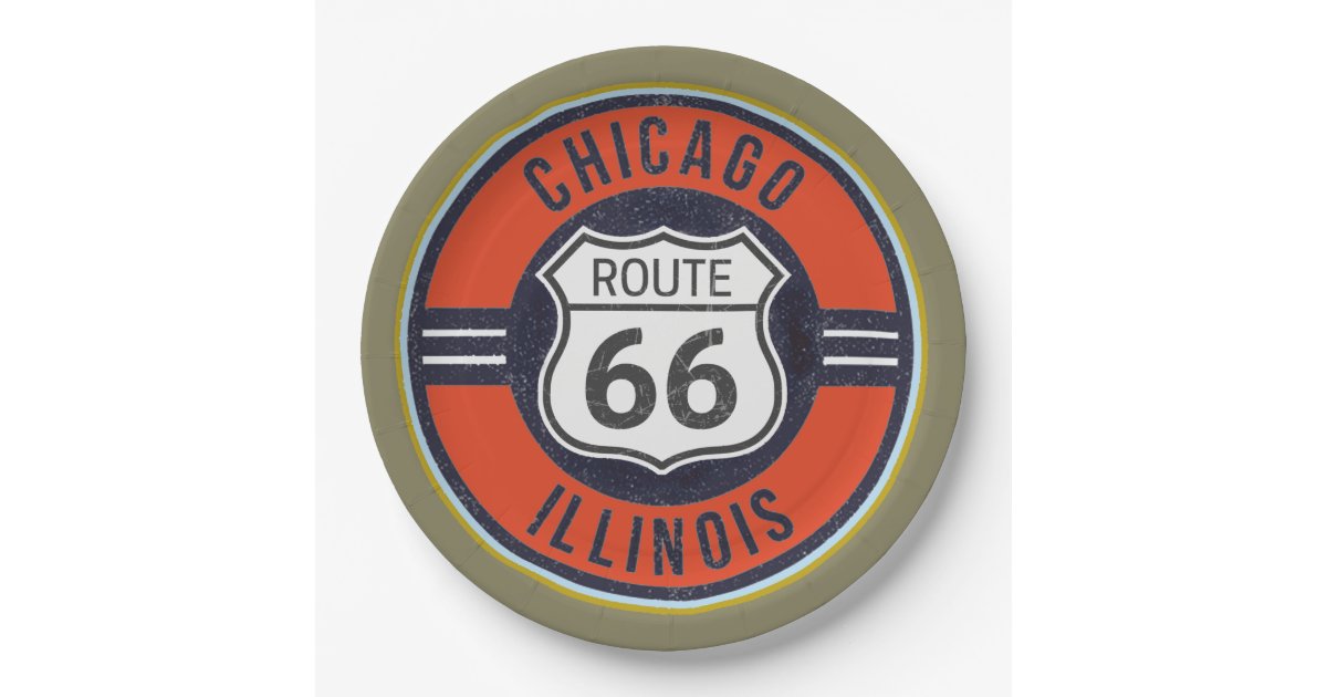 ROUTE 66 CHICAGO - Paper Plates | Zazzle