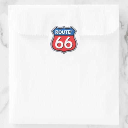 Route 66 classic round sticker | Zazzle