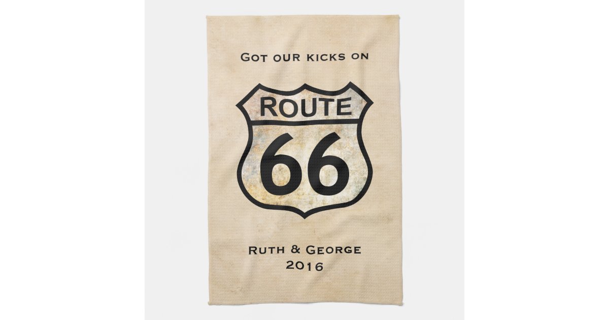 Route 66 (customizable) kitchen towel | Zazzle