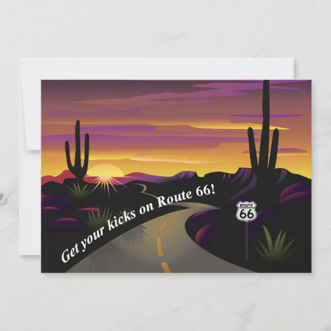 Route 66 Get Your Kicks Invitations | Zazzle