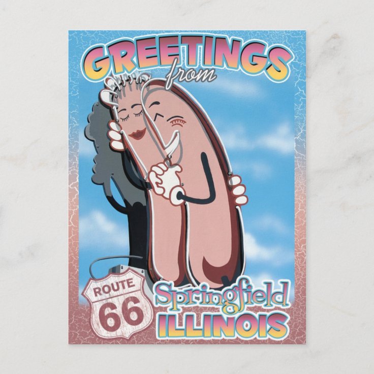 Route 66 Greetings Springfield Illinois Postcard | Zazzle