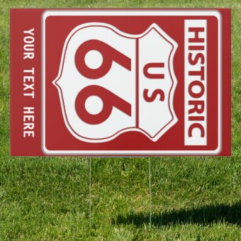 Route 66 Historic Red Yard Sign | Zazzle