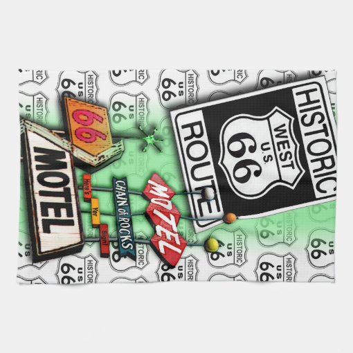 ROUTE 66 Kitchen, Bar or Bath TOWELS 2 | Zazzle