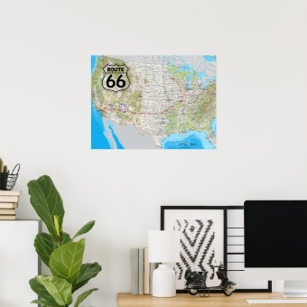 Route 66 Map Poster | Zazzle