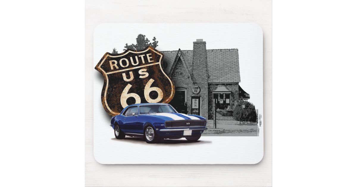 Route 66 Muscle Car Mouse Pad | Zazzle
