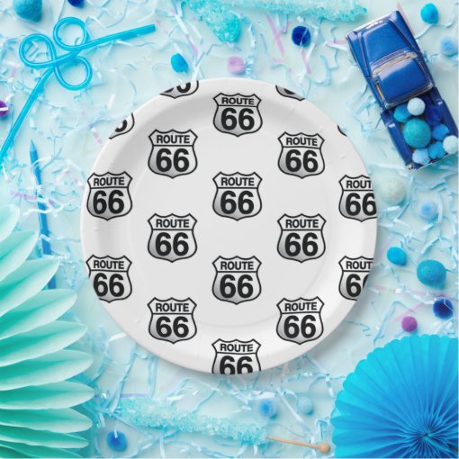 Route 66 paper plate small sign. | Zazzle