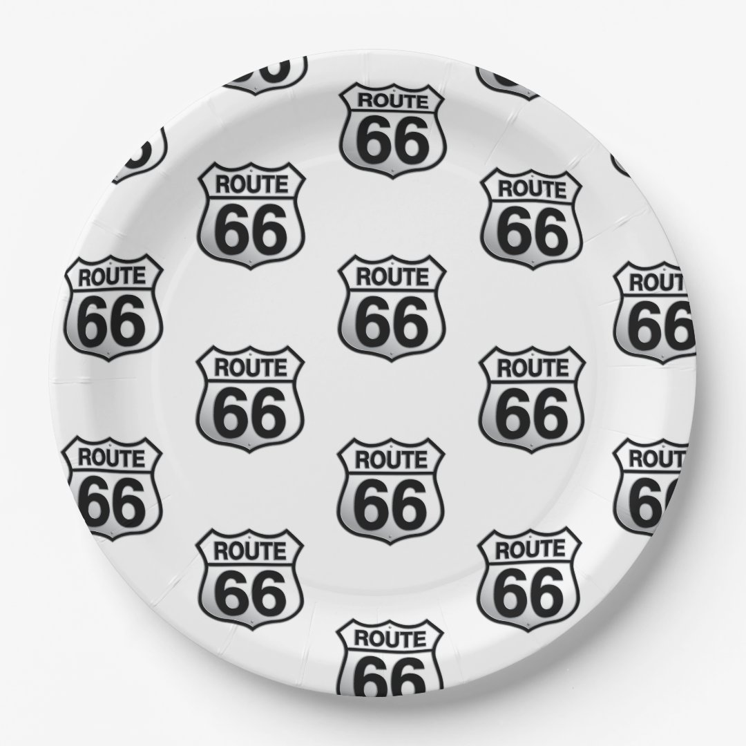 Route 66 paper plate small sign. | Zazzle
