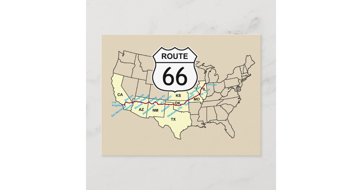 Route 66 postcard | Zazzle