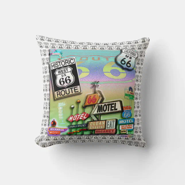 ROUTE 66 Reversible PILLOWS by PopArtDiva | Zazzle