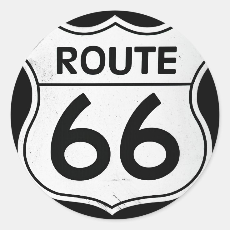 Route 66 sign classic round sticker | Zazzle