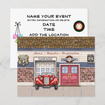Route 66 - Vintage Cars- Invitation | Zazzle