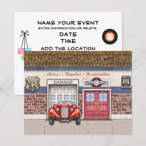 Route 66 - Vintage Cars- Invitation | Zazzle