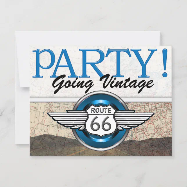 Route 66 - Vintage Cars- Invitation | Zazzle
