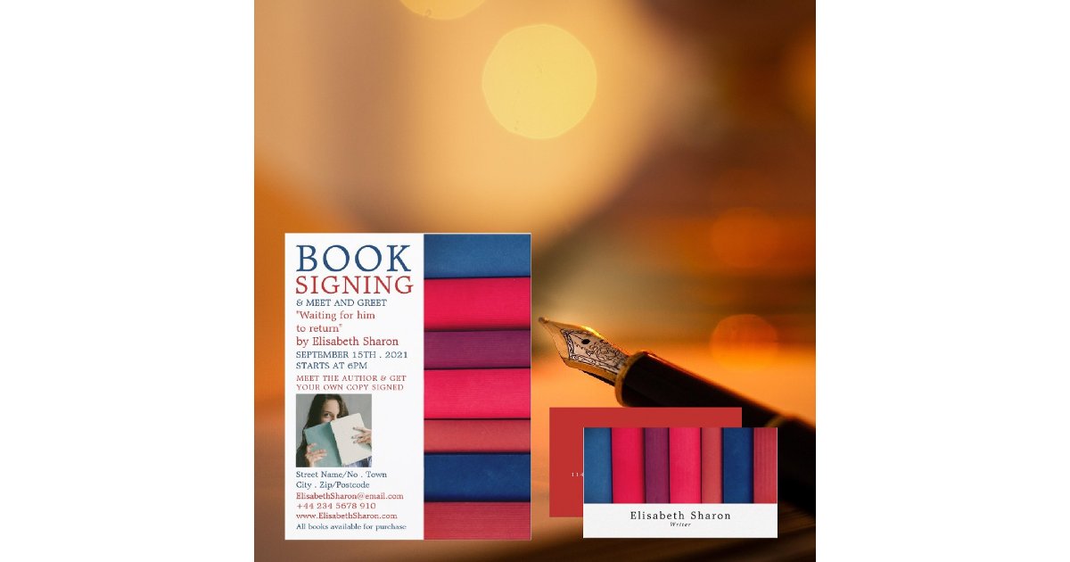 Row of Books, Writers Book Signing Advertising Flyer | Zazzle