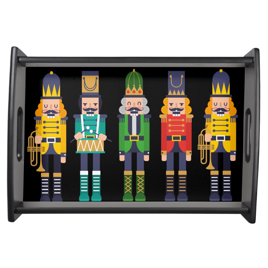 Row of Colorful Modern Nutcrackers Serving Tray | Zazzle