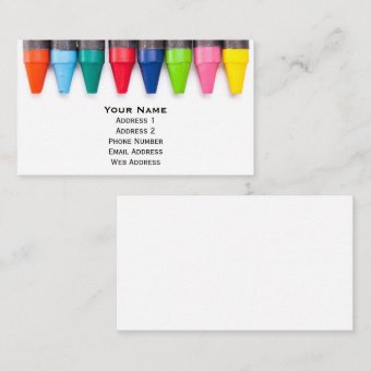 Row of Crayons Business Card | Zazzle