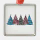 Row of Five Transgender Pride Flag Christmas Trees Metal Ornament | Zazzle