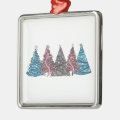 Row of Five Transgender Pride Flag Christmas Trees Metal Ornament | Zazzle
