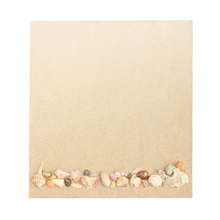 Row of Seashells on Beach Sand Notepad | Zazzle.com