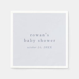 ROWAN Classic Boy Blue Rustic Simple Baby Shower Napkins | Zazzle