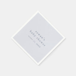 ROWAN Classic Boy Blue Rustic Simple Baby Shower Napkins | Zazzle