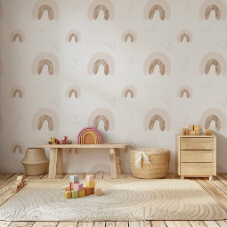 ROWAN Cute Unique Girl Pink Boho Rainbow Nursery Wallpaper | Zazzle