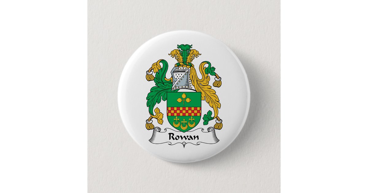 Rowan Family Crest Pinback Button | Zazzle