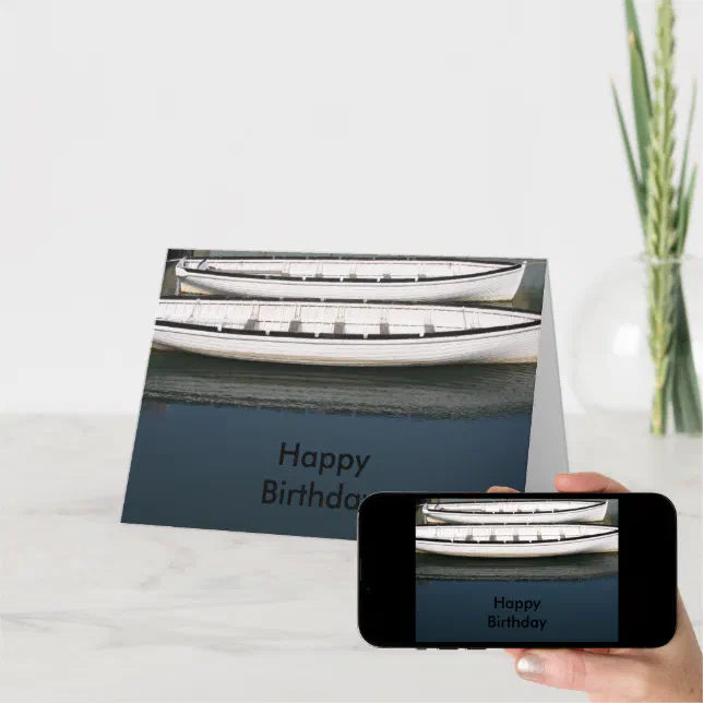 Rowing Boats Happy Birthday Card | Zazzle