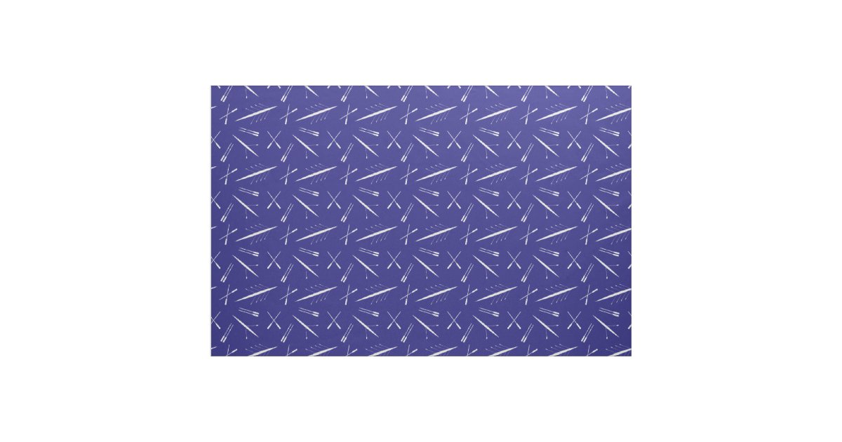Rowing Pattern Blue White Boats and Oars Fabric | Zazzle