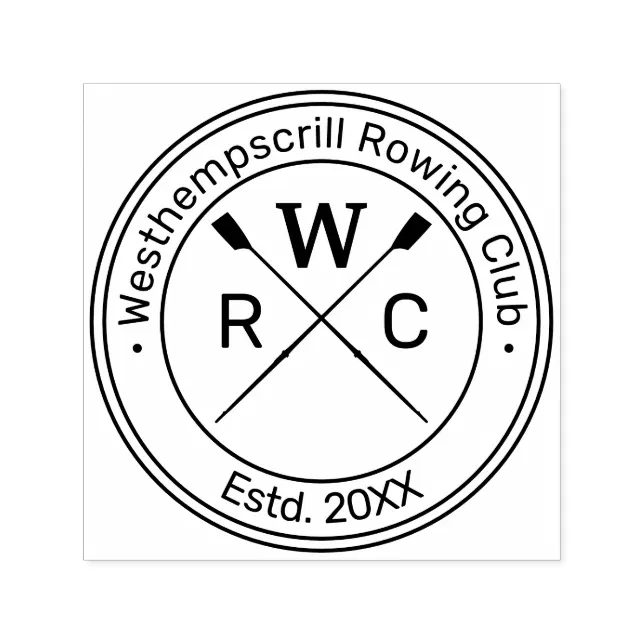 Rowing Rowers Crew Club Round Name Self-inking Stamp | Zazzle