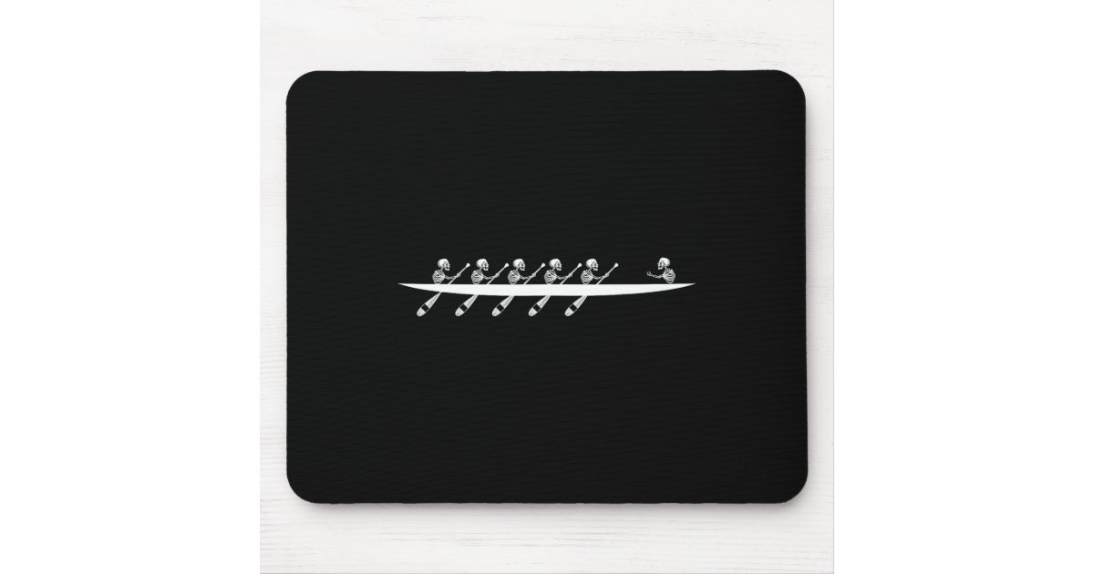 Rowing Skeleton Row Boats Paddle Coxswain Hallowee Mouse Pad | Zazzle