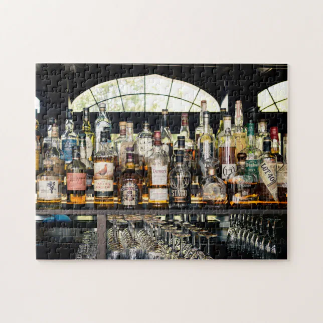Rows of Liquor Bottles in Bar Jigsaw Puzzle | Zazzle