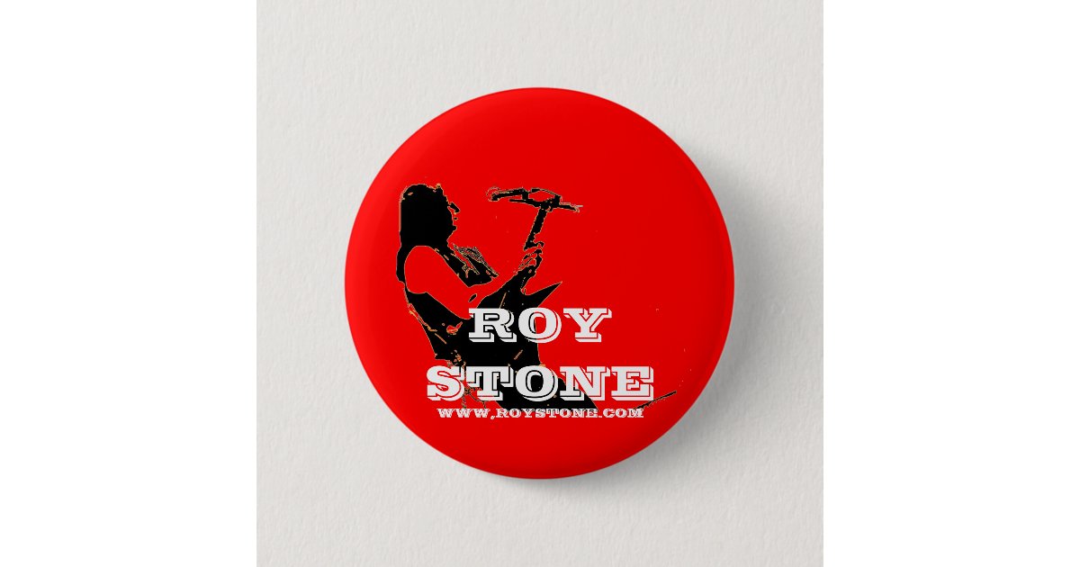 ROY STONE RED LOGO BADGE PINBACK BUTTON | Zazzle