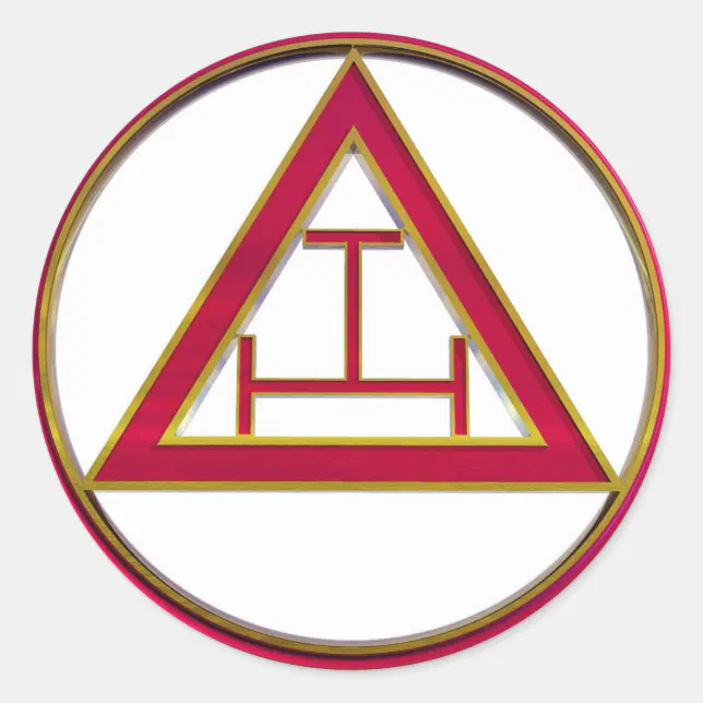 Royal Arch Triple Tau Classic Round Sticker | Zazzle