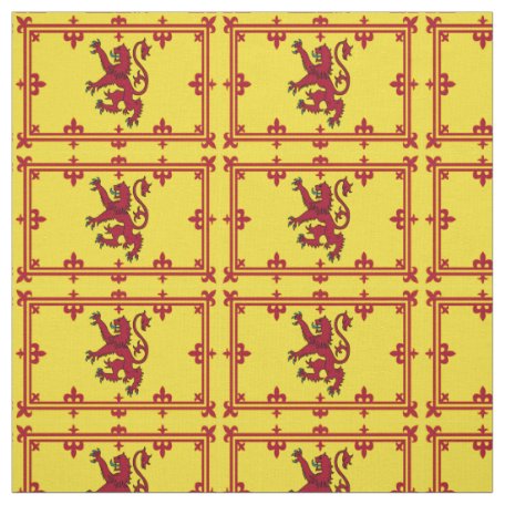 Scotland Royal Arms Flag Pattern Fabric | Zazzle