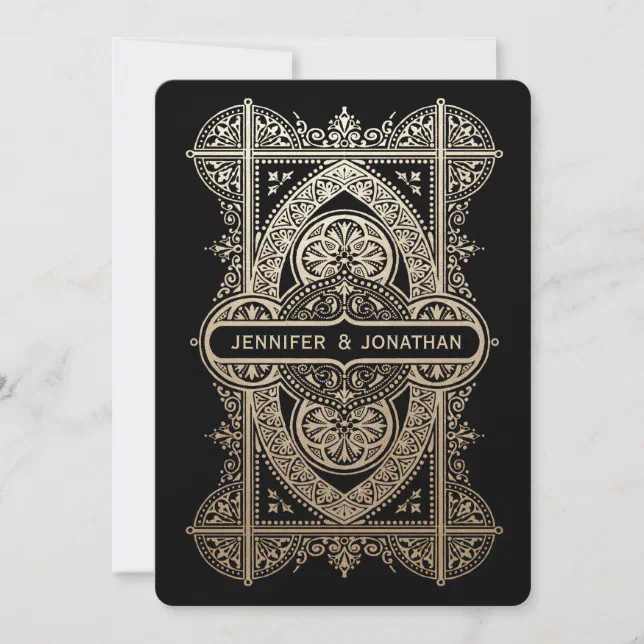 Royal Art Deco Wedding Invitations - Gold Foil | Zazzle