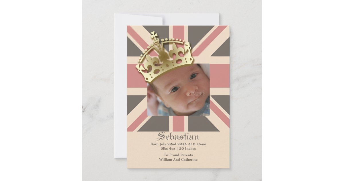Royal Baby New Baby With Crown Announcement | Zazzle