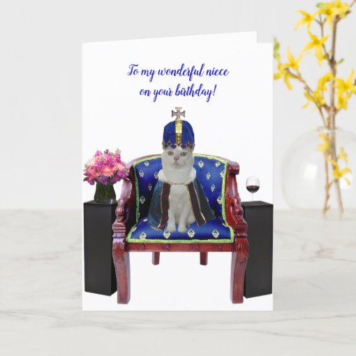Royal Birthday Cat-Female Birthday Card | Zazzle