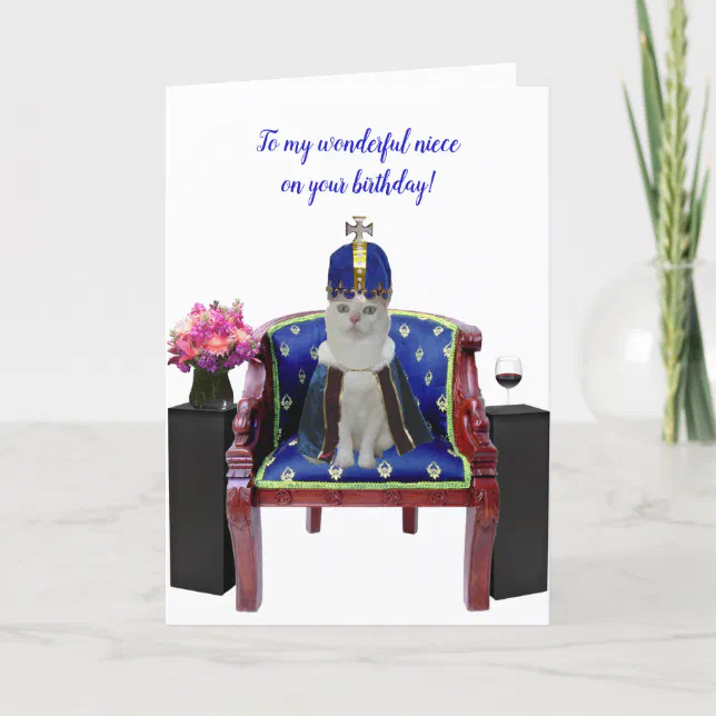 Royal Birthday Cat-Female Birthday Card | Zazzle