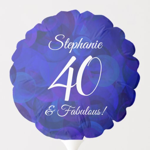 Royal Blue 40 and Fabulous Birthday Party Balloon | Zazzle
